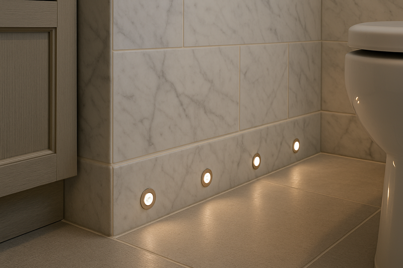 LED Recessed Bathroom Plinth/Floor Light | 30mm 12V IP68 Stainless ...